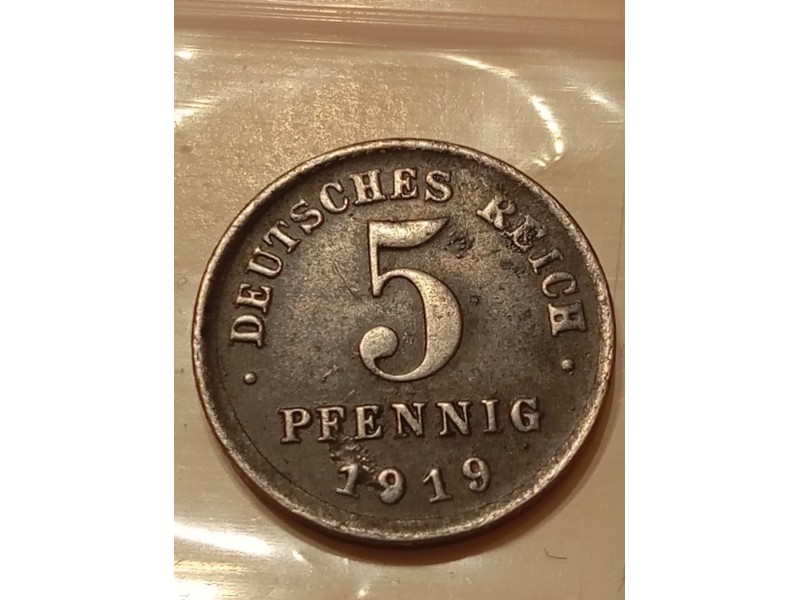 5 pfennig 1919g. D