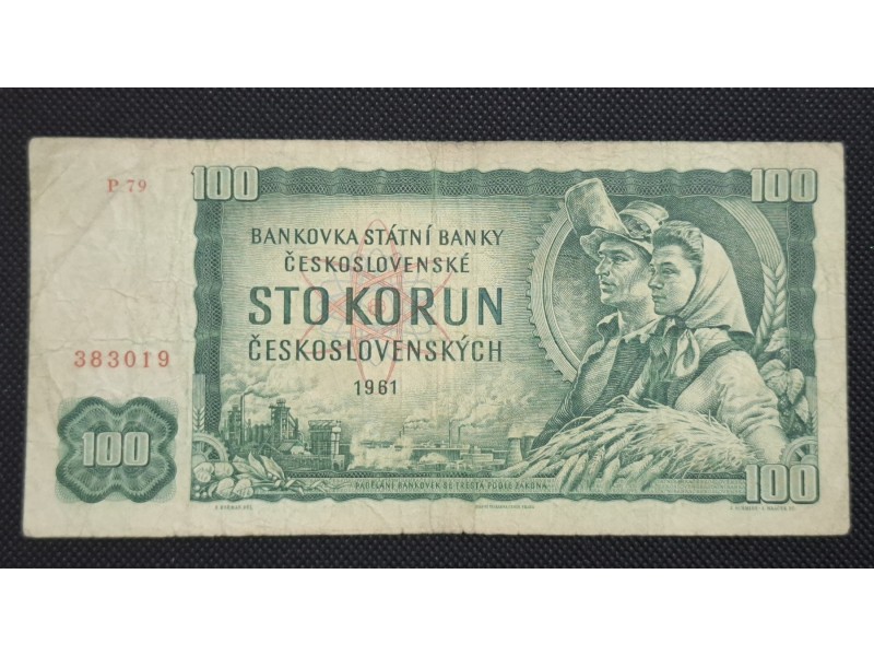 100 kruna 1961. Čehoslovačka