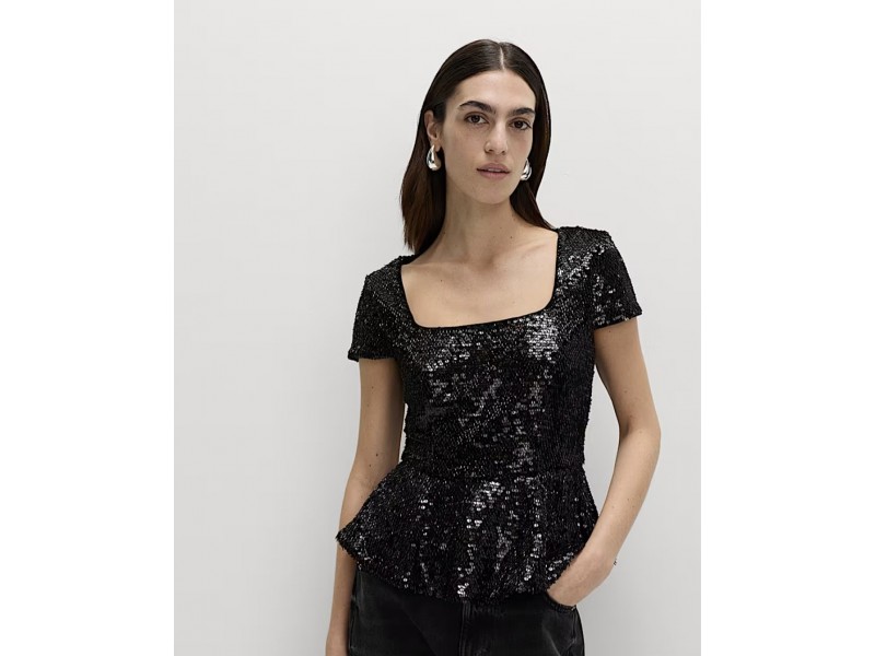 *Marks&Spencer Sequin Peplum Fitted Top* etiketa