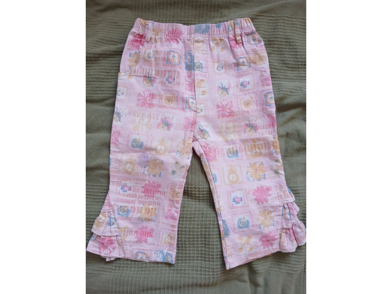 Roze sarene tri-cetvrt pantalonice, 110