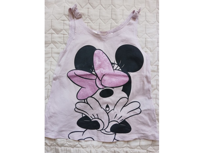 Nova H&M Minnie Mouse lila majica, 122-128