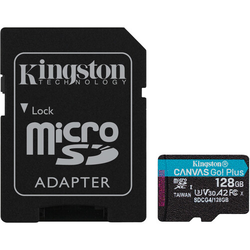 Kingston 128GB Canvas Go! Plus UHS-I microSDXC Card + SD Adapter