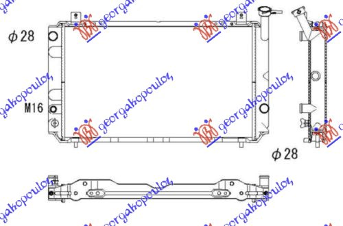 HLADNJAK MOTORA 1.0/1.3/1.5/1.6CC (59×34.8) NISSAN SUNNY 1990-1991 (N13) (OEM: 2141069A00)