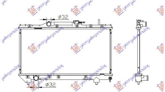 HLADNJAK MOTORA 1.6/1.8CC 16V (32.5×66) (KOYO) TOYOTA CARINA E/CORONA 1991-1995 (T19) (OEM: 1640016470)