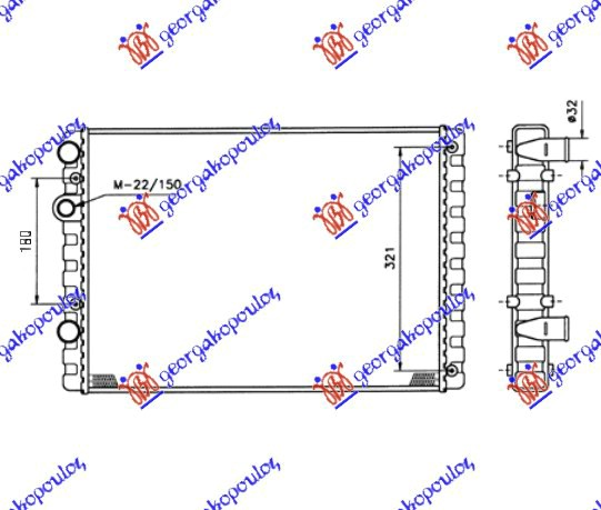 HLADNJAK MOTORA 1.4 FSI BENZIN – 1.7/1.9 DIZEL (51×38) (MAHLE BEHR) VW POLO 1994-1999 (6N1) (OEM: 6N0121253L)