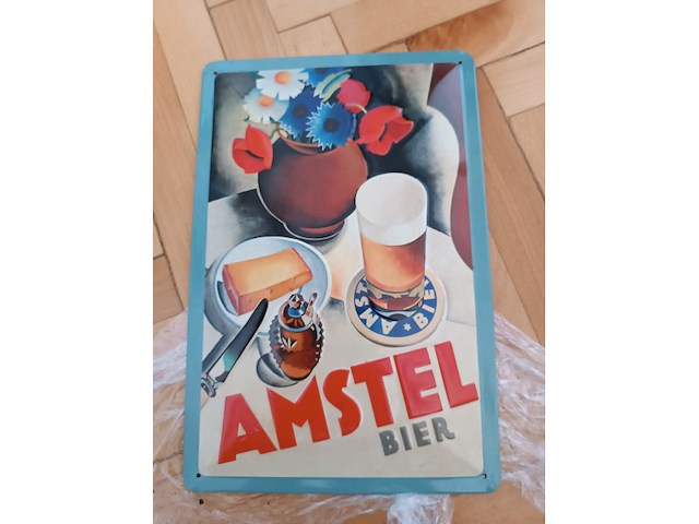 AMSTEL bier reljefna limena reklama