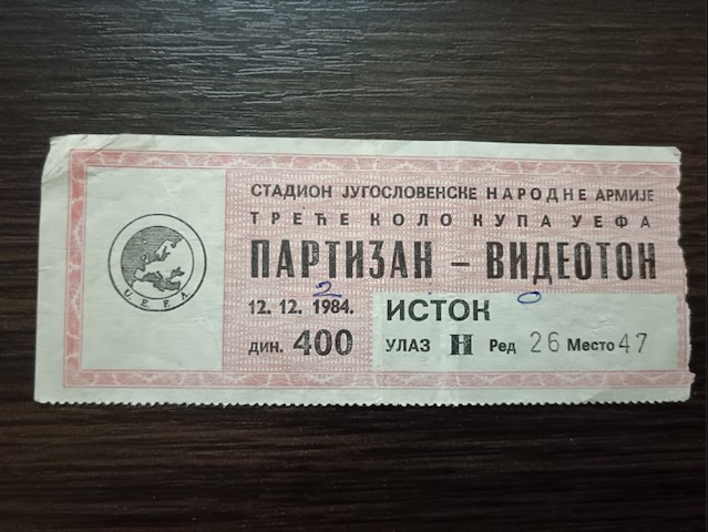 Partizan-Videoton 12.12.1984