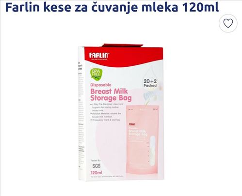 Kesice za cuvanje majcinog mleka 120ml novo!