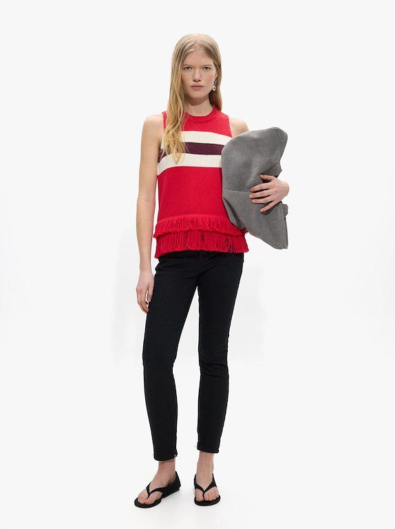 STRIPED KNIT TOP WITH 100% COTTON
