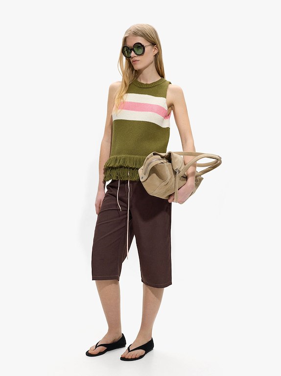 STRIPED KNIT TOP WITH 100% COTTON