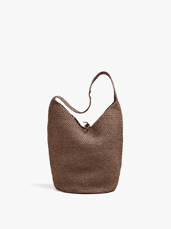 SHOULDER BAG WITH STRAW EFFECT