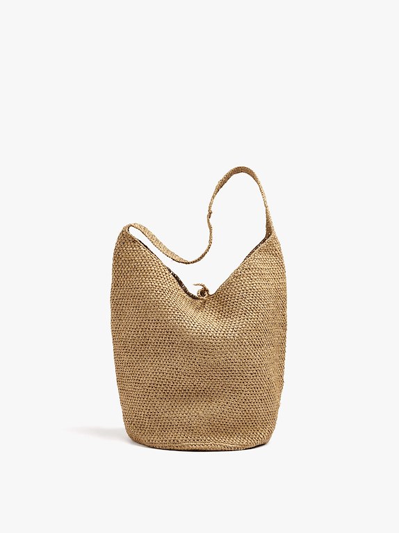 SHOULDER BAG WITH STRAW EFFECT