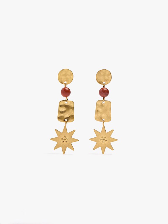LONG EARRINGS WITH STONE AND STAR