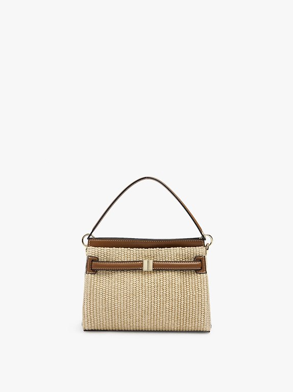 HANDBAG WITH STRAW EFFECT WITH CROSSBODY STRAP