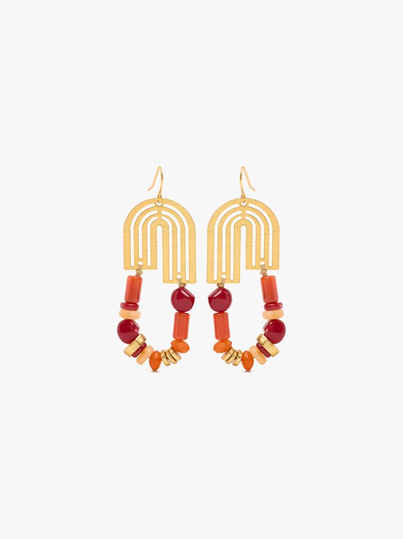 LONG ARCH EARRINGS WITH STONES