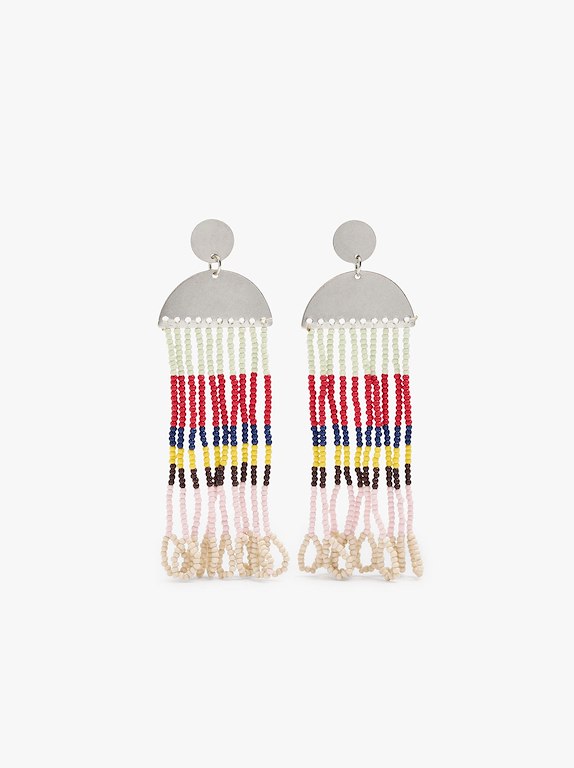 LONG SEMICIRCLE EARRINGS WITH BEADS