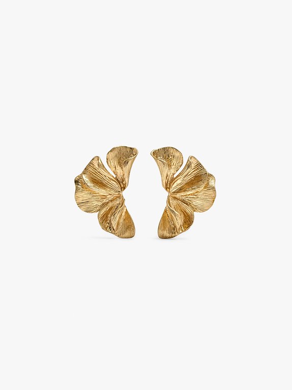 MAXI HALF-FLOWER EARRINGS WITH EMBOSSED DETAIL