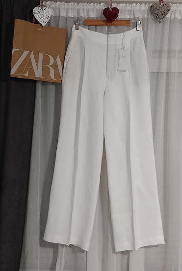 Zara lanene pantalone ZW COLLECTION sa etiketom S