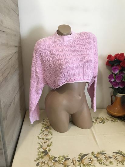 FB sister roze croptop dzemper sa radom XS/S