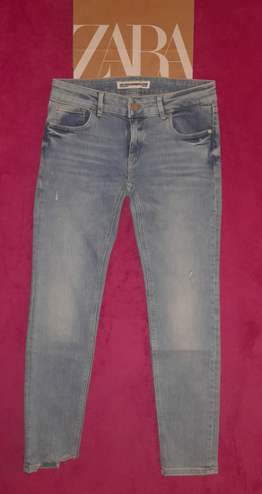 Zara plave iscepane skinny farmerke vel38 NOVO%