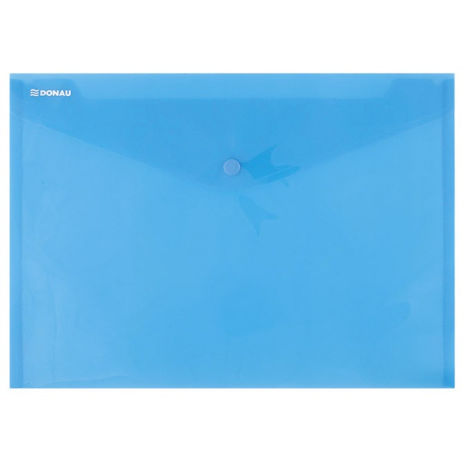 Fascikla koverta s dugmetom A4 pp Donau 8544001PL-10 providno plava