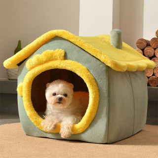 YELLOW Pet House 33x30x32 cm - Zeleno-žuta kućica za pse i mačke