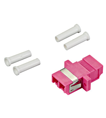 FO Adapter LCdx OM4,sa boč.prirubnicom,pastel roze,CLASSIC
LC/UPC duplex, sa bočnom prirubnicom