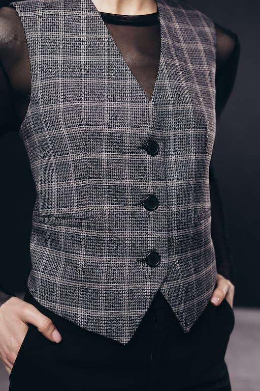 Tailored waistcoat in check print