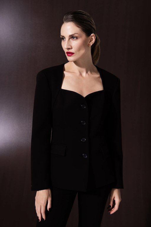Fitted blazer with sweetheart neckline