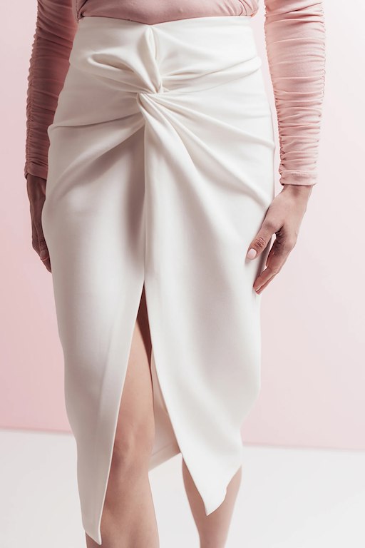 Midi skirt with front knot and slit