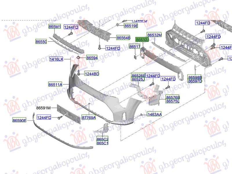 LAJSNA CENTRALNA RESETKE DONJA KIA PICANTO 2024- (JA) (OEM: 86532-G6CA0BKL, 86532G6CA0BKL)