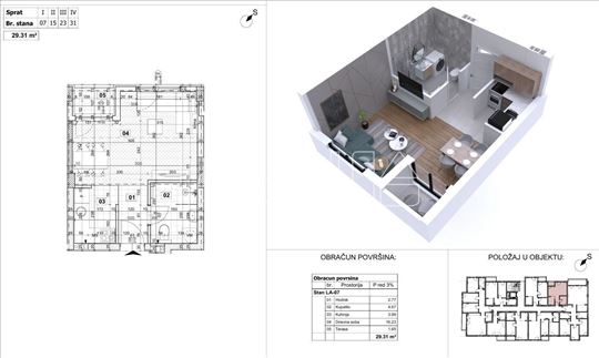 Stan,Novi Sad,Avijacija,kv: 29.00, € 87050