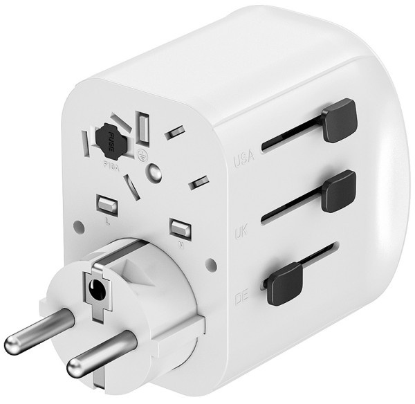 Travel adapter TPA-EU2A1C15-01-W Gembird Univerzalni, sa uzemljenjem 15W