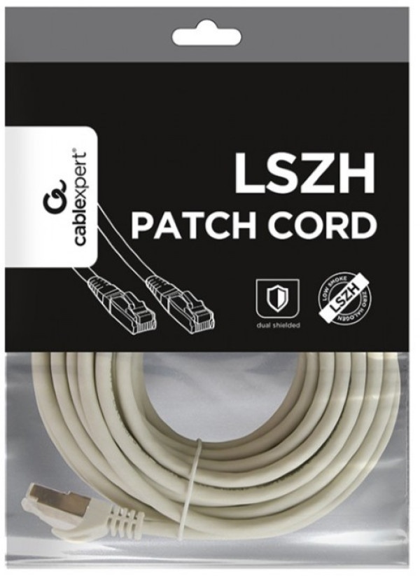 PP6A-LSZHCU-7.5M Gembird Mrezni kabl, SFTP CAT.6A BAKARNI LSZH Patch cord 7.5m Grey