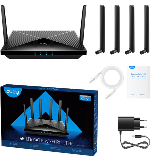 Cudy LT700 AC1200 Wi-Fi 4G LTE-Cat6 Gigabit Router