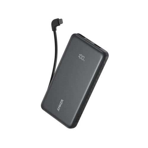 ANKER Zolo 20000mAh, 22.5W, sa ugrađenim USB-C kablom, Power Bank crni