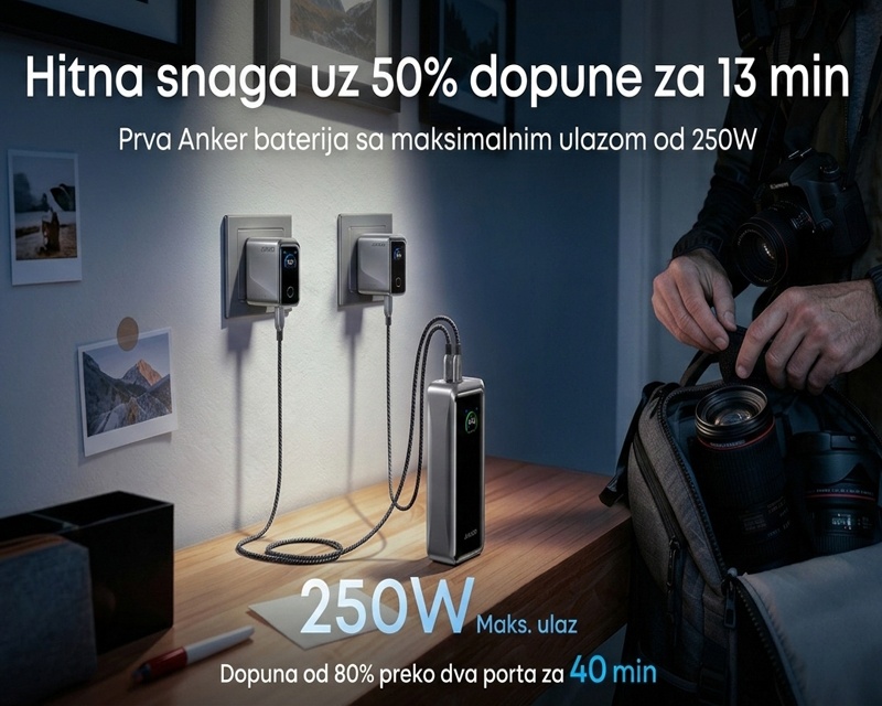 ANKER Prime 26250mAh, 300W, Power Bank crni