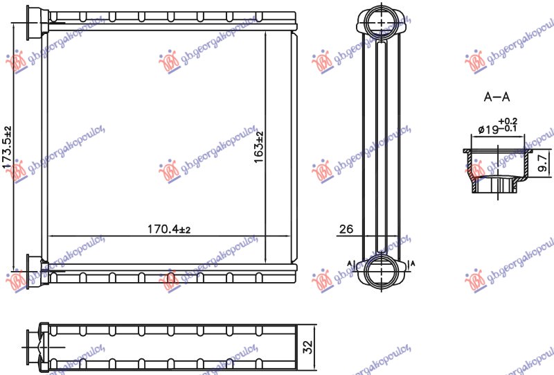 GREJAC KABINE BENZIN/DIZEL (163x170x26) CUPRA LEON (2020-2024) (OEM: 5WA819031)
