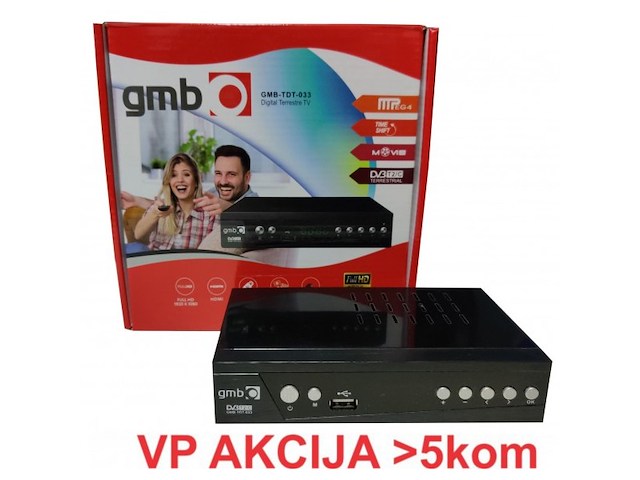 GMB-TDT-033 ** DVB-T2/C SET TOP BOX USB/HDMI/Scart/RF-out, PVR, Full HD,H264, hdmi-kabl (1180)