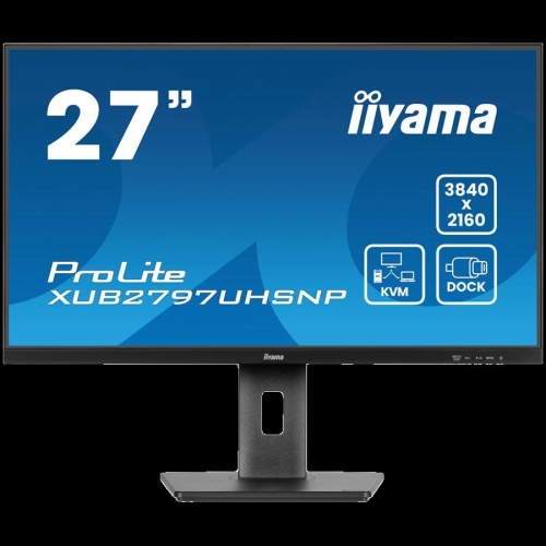 27" IPS-panel, 3840x2160 UHD, USB-C Dock (96W PD, LAN, DP-OUT, USB 3x3.2+1xC(15W)), 4ms, 15cm height adj. stand, 350cd/m2, HDMI, DisplayPort, Speakers