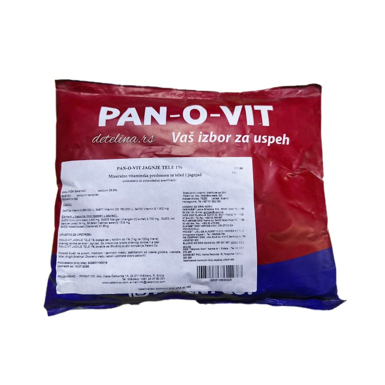 PAN-O-VIT 1% vitaminsko mineralna predsmeša za telad i jagnjad 1kg.