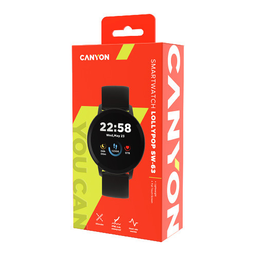 Canyon smart watch, 1.3inches IPS full touch screen, Round watch, IP68 waterproof, multi-sport mode, BT5.0, compatibility with iOS and andr