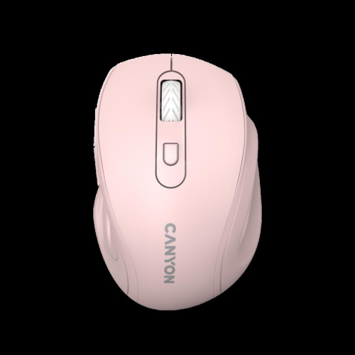 Canyon 6 buttons wireless 2.4Ghz mouse, MX8650A Sensor, DPI up to 1600,Injection case, 3 M life times left and right switches, 2xAAA battery, ABS material. Size: 105x71x40mm, Weight: 59g, Pink