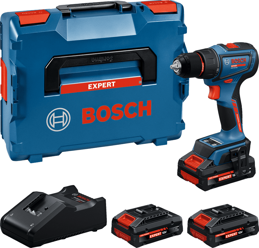 Bosch EXPERT akumulatorska bušilica-odvrtač EXSR18V-90, 3X4.0Ah baterija + punjač + L-Boxx