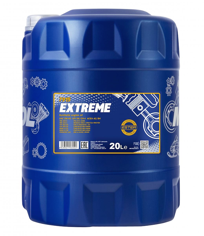 Motorno ulje Mannol EXTREME 5W40 20L