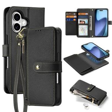 IPHONE 17 DUX DUCIS LAWA WALLET LEATHER CASE W. MAGNETIC COVER - BLACK