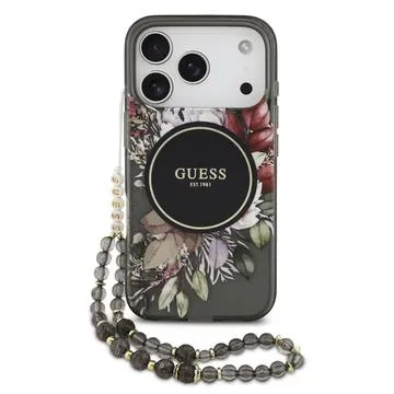 IPHONE 17 PRO GUESS IML FLOWERS CASE WITH PEARL STRAP