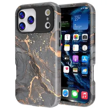 IPHONE 17 PRO MAX LUXURY MARBLE HYBRID CASE