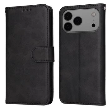 IPHONE 17 PRO MAX WALLET CASE WITH STAND - BLACK