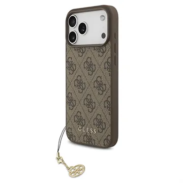 IPHONE 17 PRO MAX GUESS 4G CHARM HYBRID CASE - MAGSAFE COMPATIBLE - BROWN